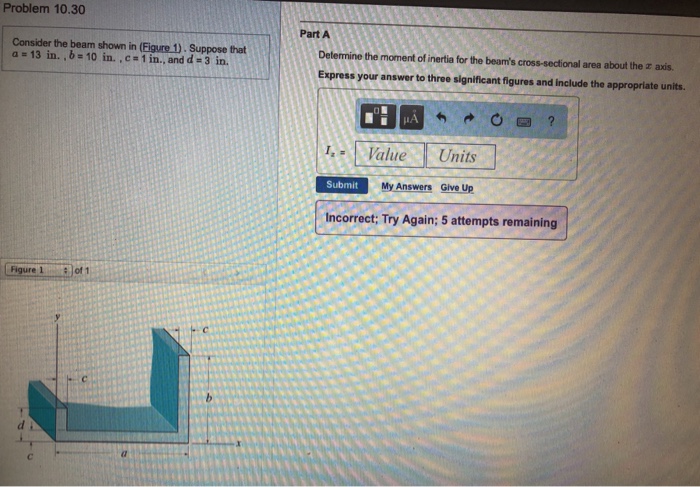 Solved Problem 10.30 Part A Consider the beam shown in | Chegg.com