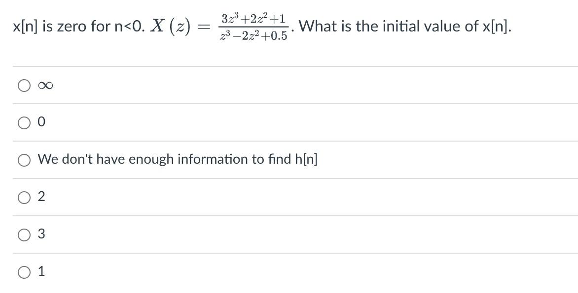 Solved x[n] is zero for n
