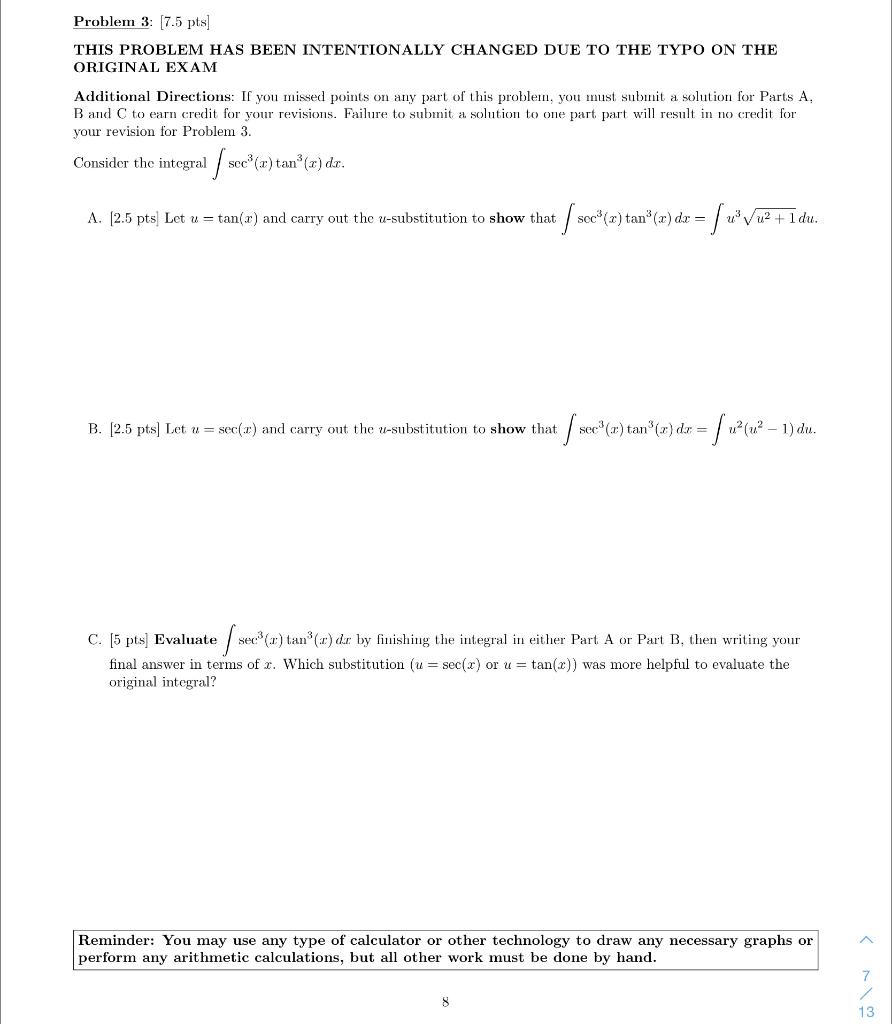 Solved Problem 3. (7.5 pts] THIS PROBLEM HAS BEEN | Chegg.com