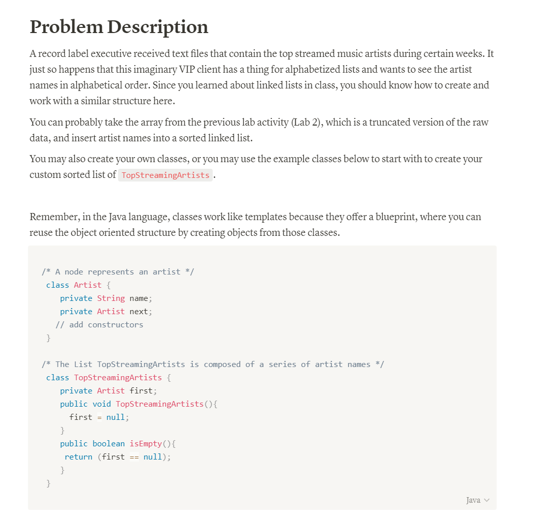 Solved In java, using the linked list, use use the data | Chegg.com