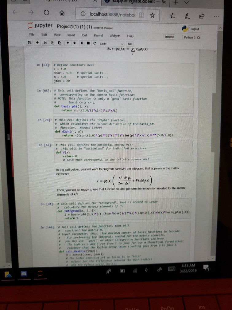 Solved Project1(1) (1) (1) x S ㄨ scipyintegrate.odeint--Sc | | Chegg.com