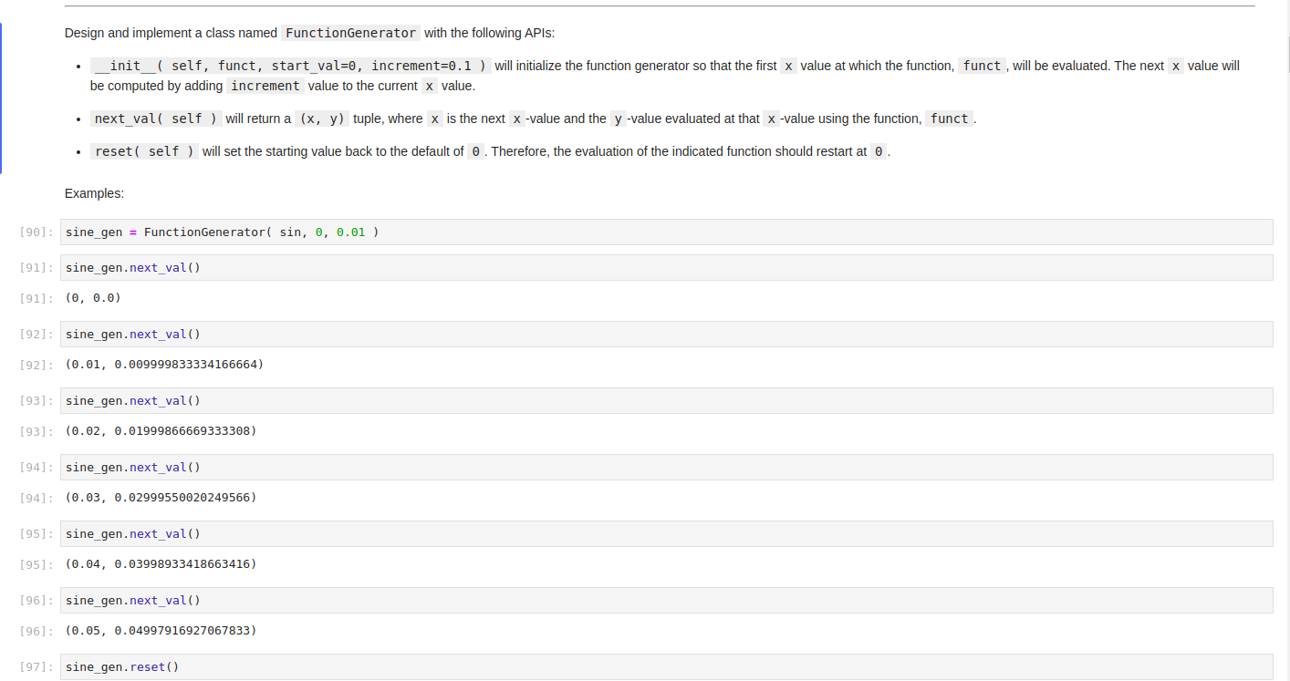 Solved Design and implement a class named FunctionGenerator | Chegg.com