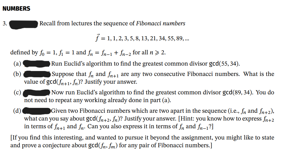 Solved 3. ﻿Recall from lectures the sequence of ﻿Fibonacci | Chegg.com