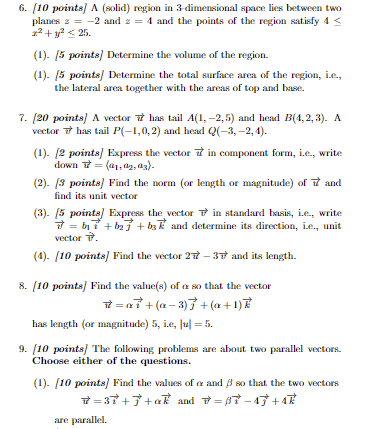 Solved [10 ﻿points] ﻿A (solid) ﻿region in 3-dimensional | Chegg.com