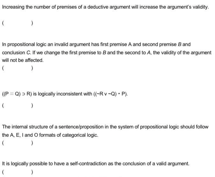 Solved Increasing the number of premises of a deductive | Chegg.com