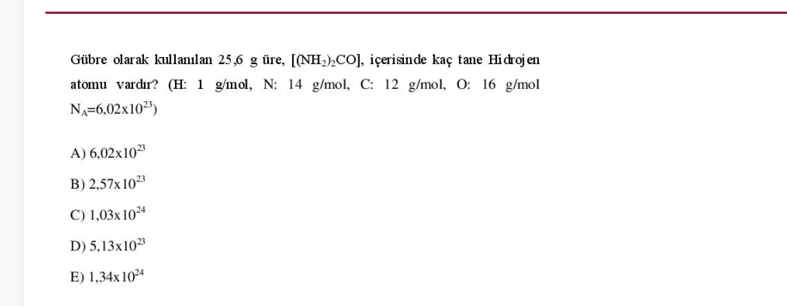 Solved 25.6 g of urea used as fertilizer, [(NH2),C0], how | Chegg.com