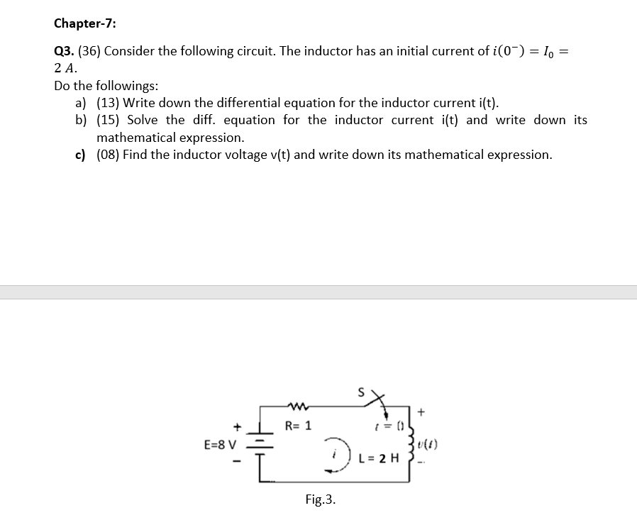 Solved Chapter-7:Q3. (36) ﻿Consider the following circuit. | Chegg.com