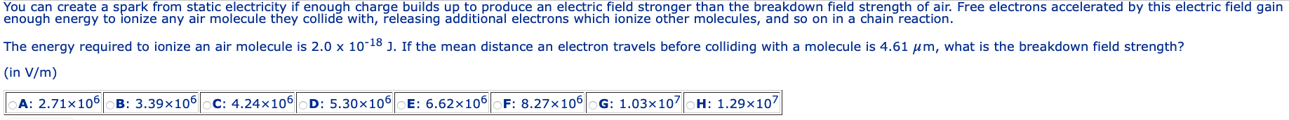 Solved You can create a spark from static electricity if | Chegg.com
