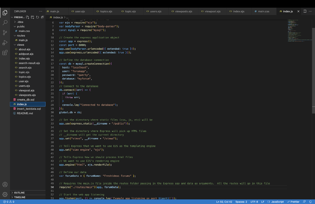 Solved I use Visual Studio Code, Nodejs, Mysql, I need to | Chegg.com