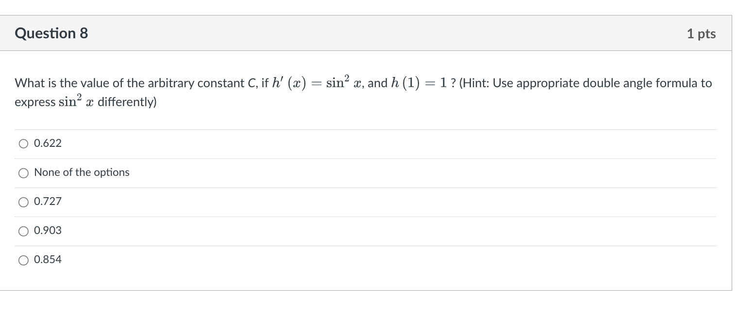 Solved What is the value of the arbitrary constant C, if | Chegg.com