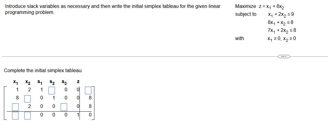 Solved Introduce slack variables as necessary and then write | Chegg.com