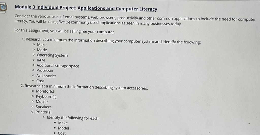 Solved Module 3 Individual Project: Applications and | Chegg.com