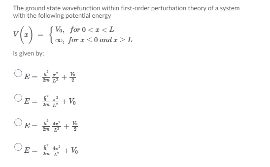 Solved The Ground State Wavefunction Within First Order