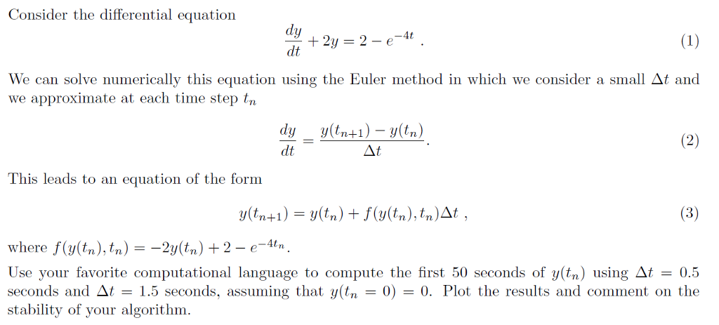 Solved Consider the differential equation dt We can solve | Chegg.com