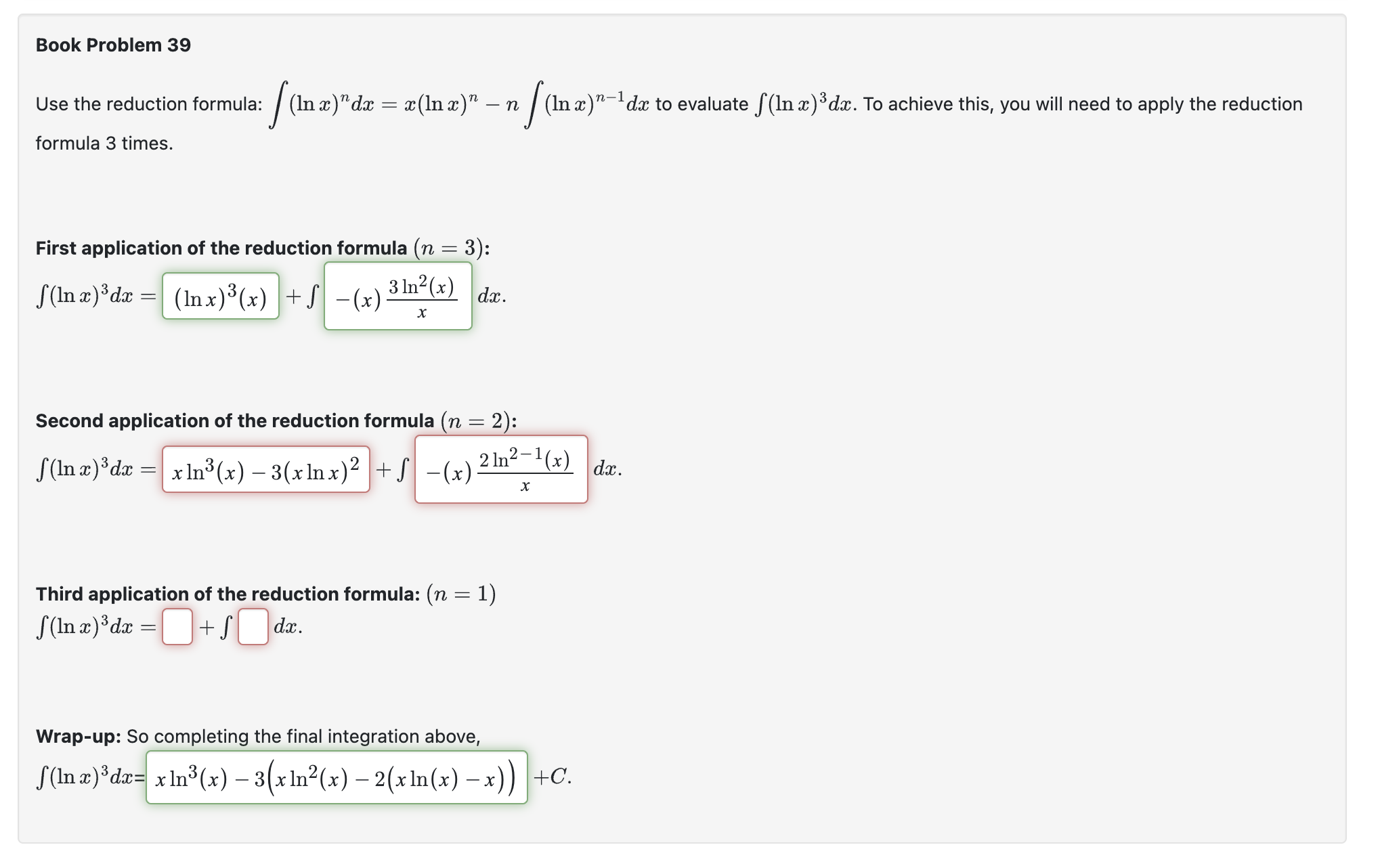 Solved Book Problem 39Use the reduction formula: | Chegg.com