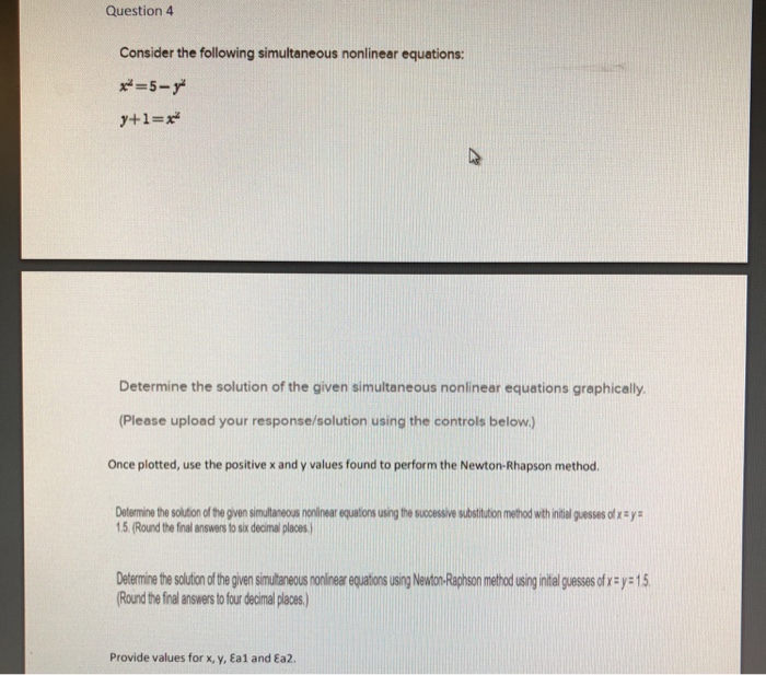 Solved Question 4 Consider the following simultaneous | Chegg.com