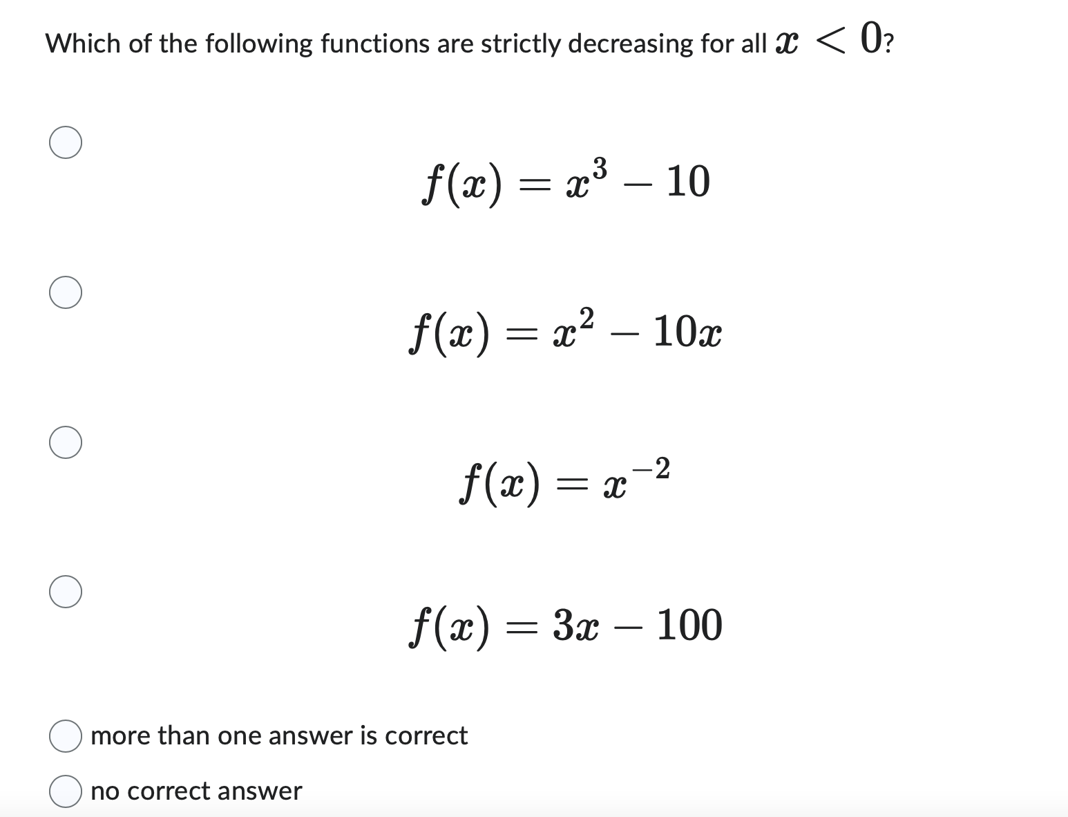 Solved Which of the following functions are strictly | Chegg.com