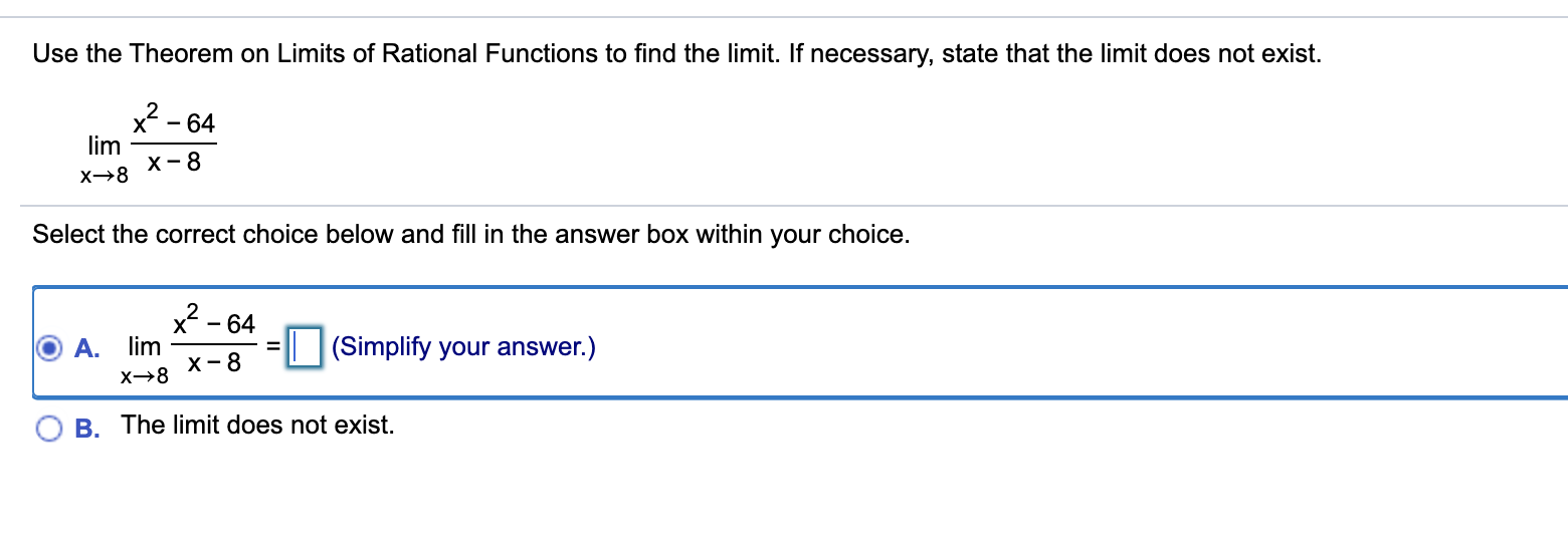 Solved Use The Theorem On Limits Of Rational Functions To
