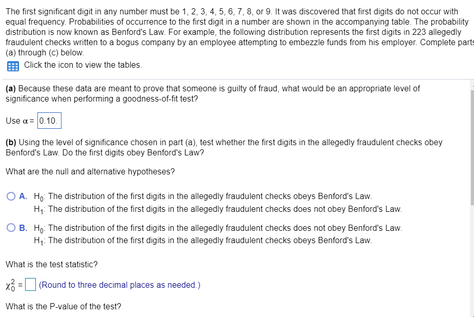 Solved The first significant digit in any number must be 1, | Chegg.com