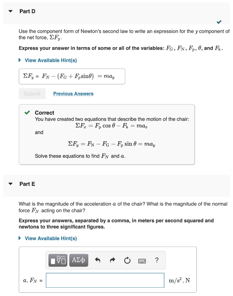 Solved Problem Solving: Free-Body Diagrams and Newton's Laws | Chegg.com
