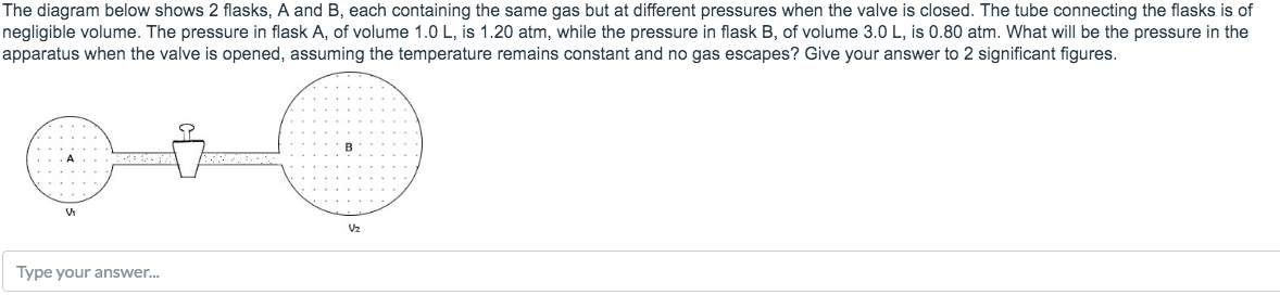 Solved The diagram below shows 2 flasks, A and B, each | Chegg.com
