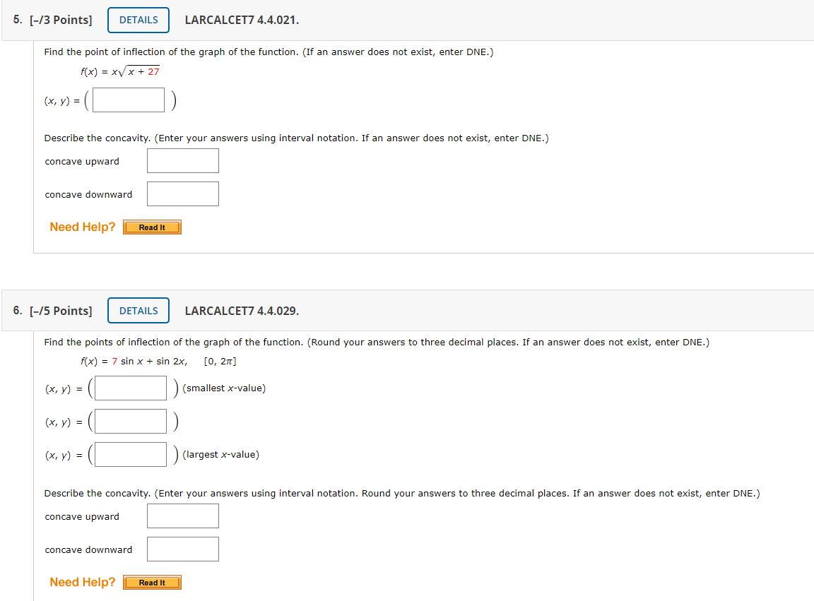 Solved 5. [-/3 points) DETAILS LARCALCET7 4.4.021. Find the | Chegg.com