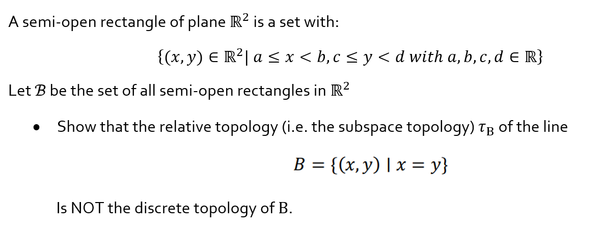 Solved A semi-open rectangle of plane R2 is a set with: | Chegg.com