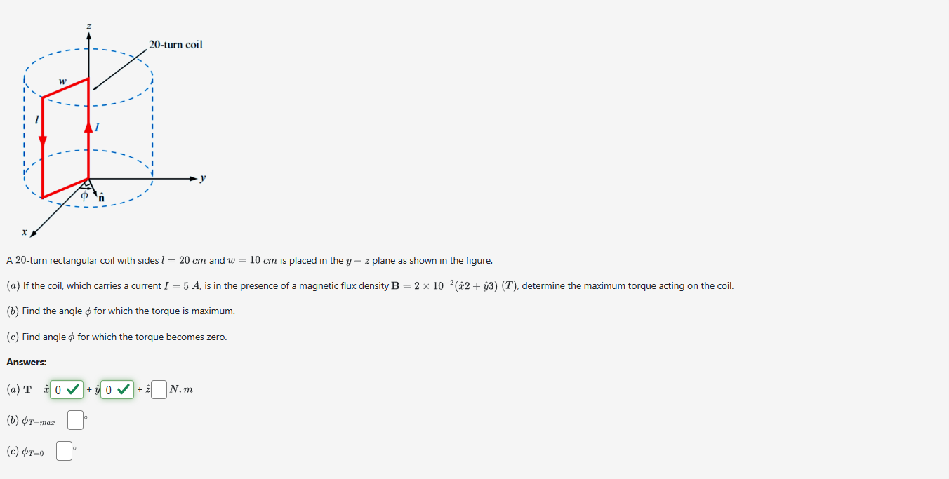 Solved A 20 -turn rectangular coil with sides l=20 cm and | Chegg.com