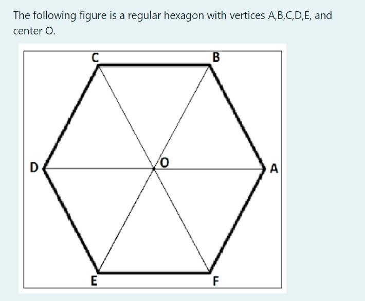 Solved The following figure is a regular hexagon with | Chegg.com