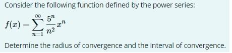 Solved Consider the following function defined by the power | Chegg.com