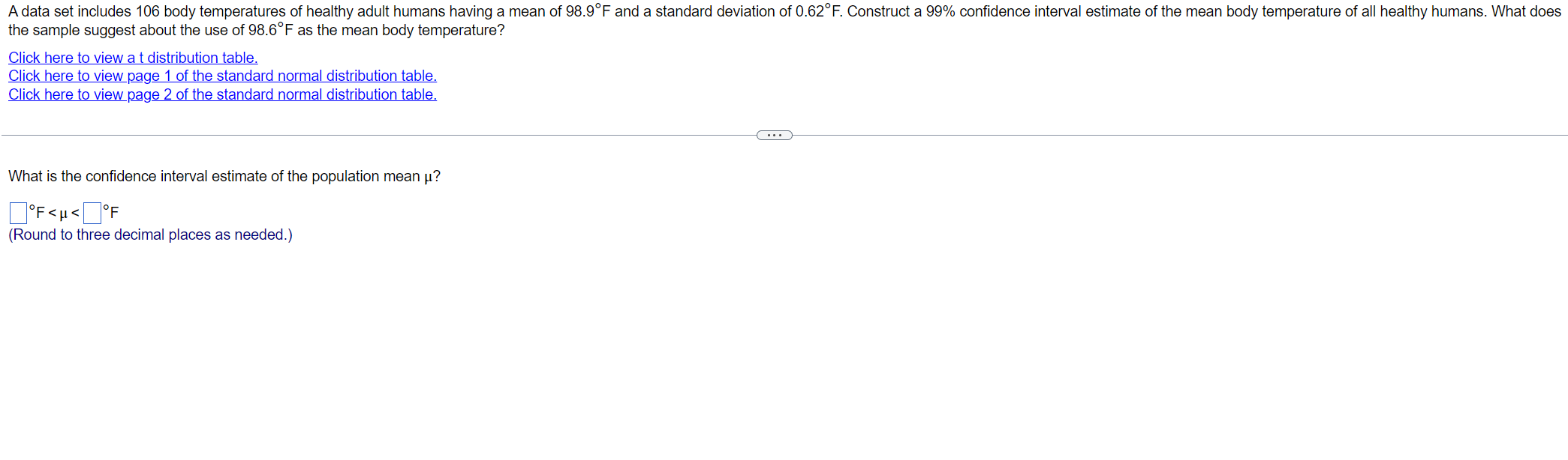 Solved the sample suggest about the use of 98.6°F ﻿as the | Chegg.com