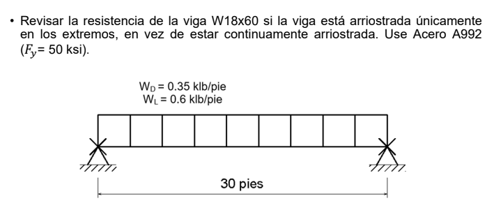Solved Revisar la resistencia de la viga W18x60 si la viga | Chegg.com