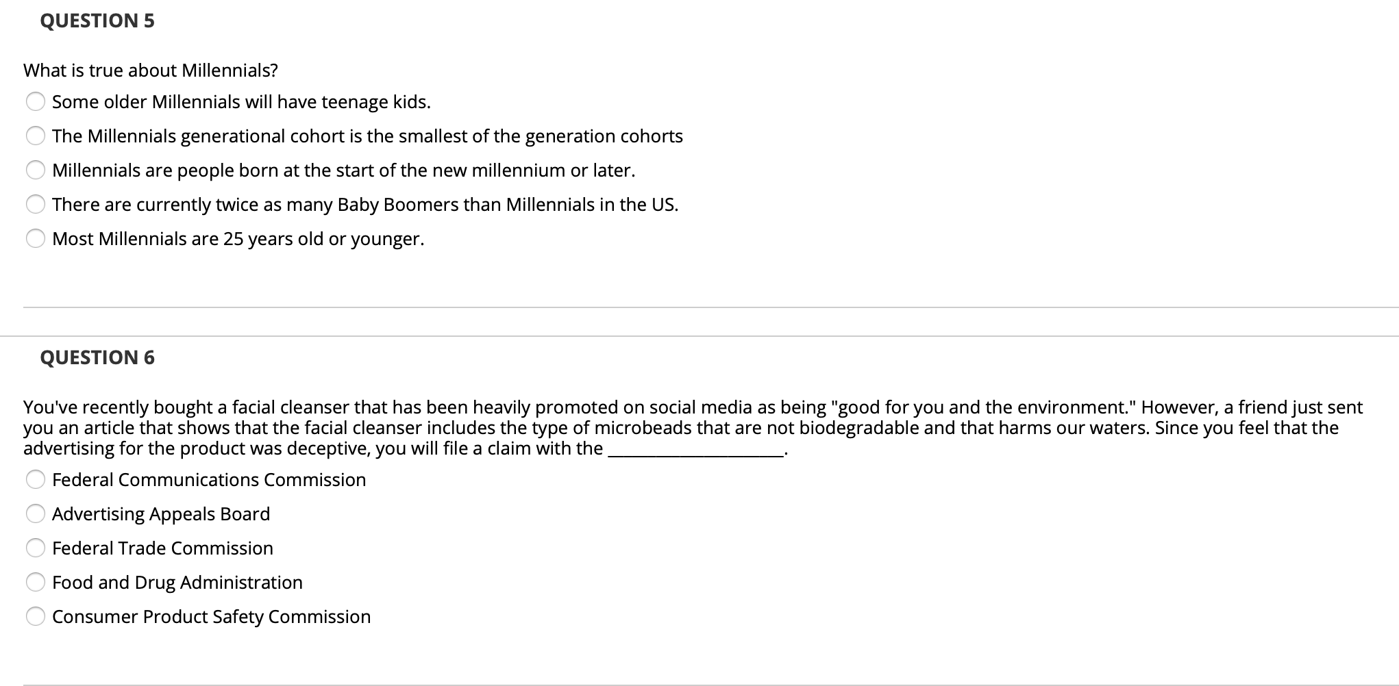 Solved QUESTION 5 ООООО What is true about Millennials? Some | Chegg.com