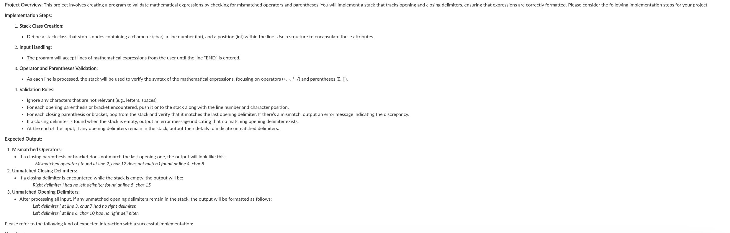 Solved Implementation Steps:Stack Class Creation:Define a | Chegg.com