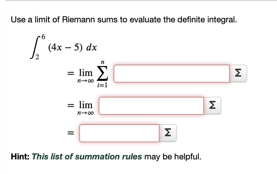 Solved Use a limit of Riemann sums to evaluate the definite | Chegg.com