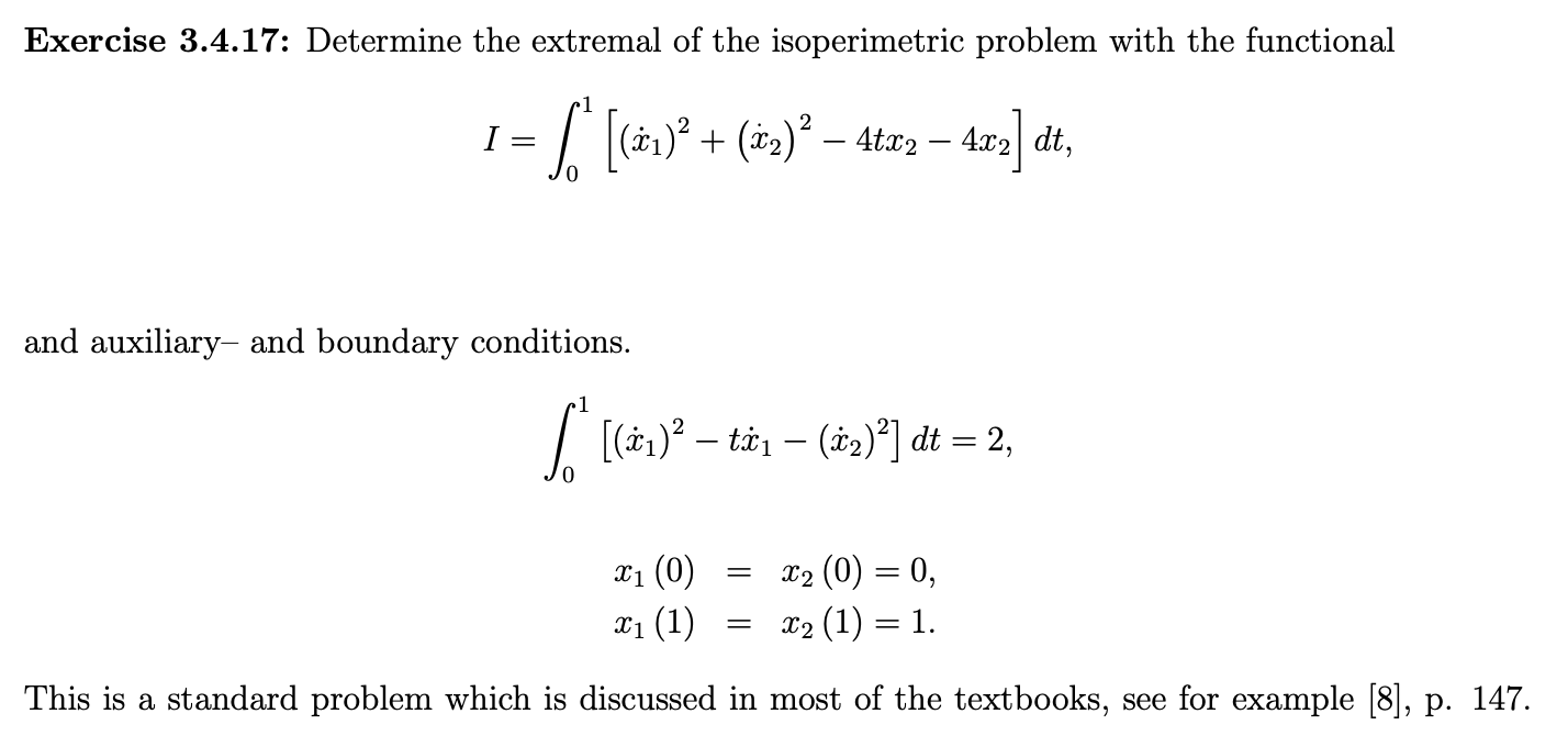 Solved Exercise 3.4.17: Determine the extremal of the | Chegg.com