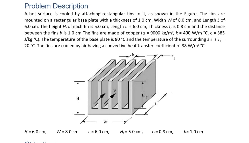 Solved Problem DescriptionA hot surface is ﻿cooled by | Chegg.com