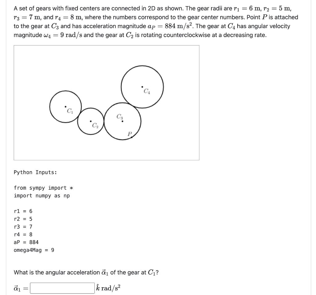 Solved A set of gears with fixed centers are connected in 2D | Chegg.com