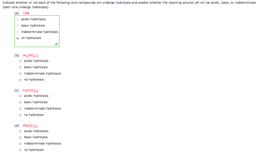 Solved Indicate whether or not each of the following ionic | Chegg.com