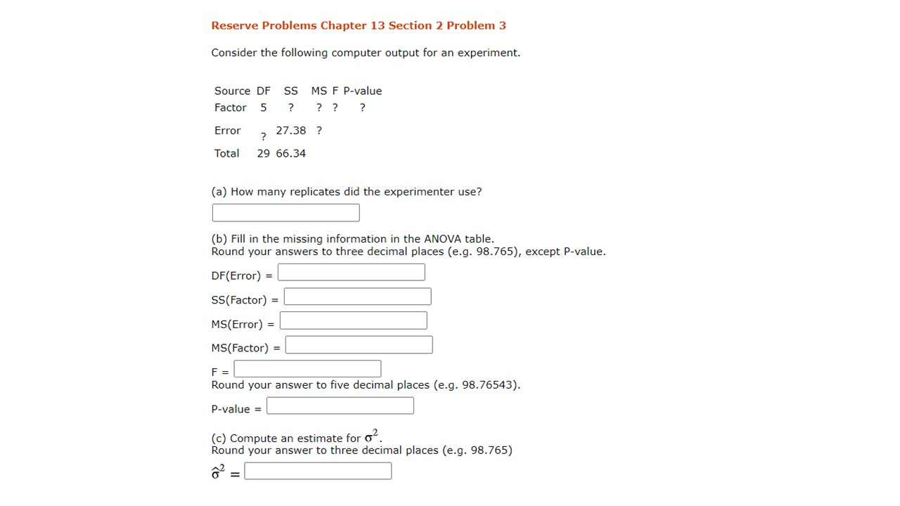 Solved Reserve Problems Chapter 13 Section 2 Problem 3 | Chegg.com