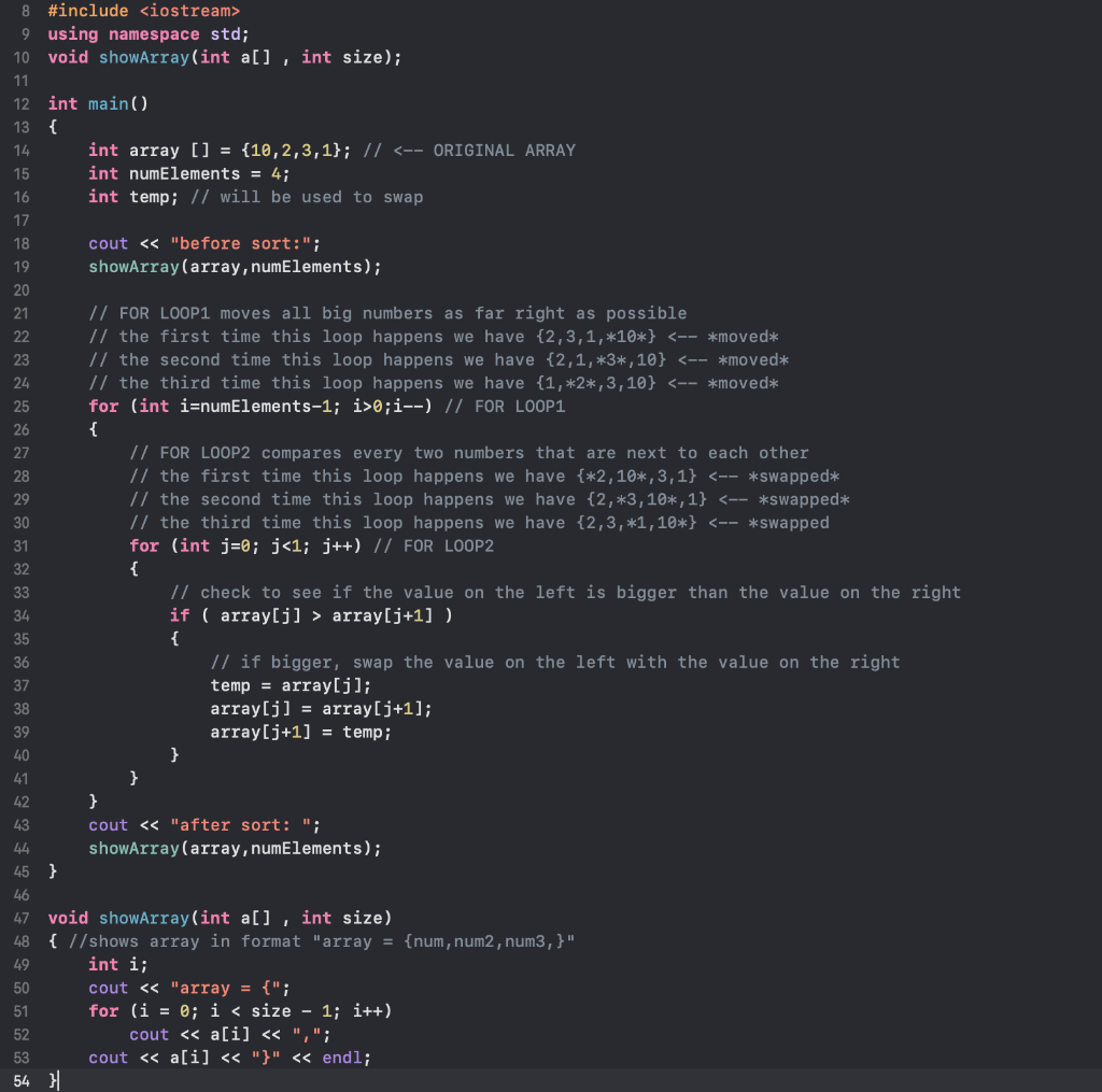 Solved Here is the bubble sort example, but I'm not sure how | Chegg.com
