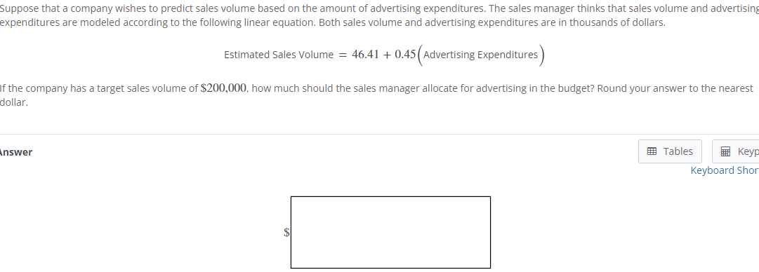 Solved Suppose that a company wishes to predict sales volume | Chegg.com