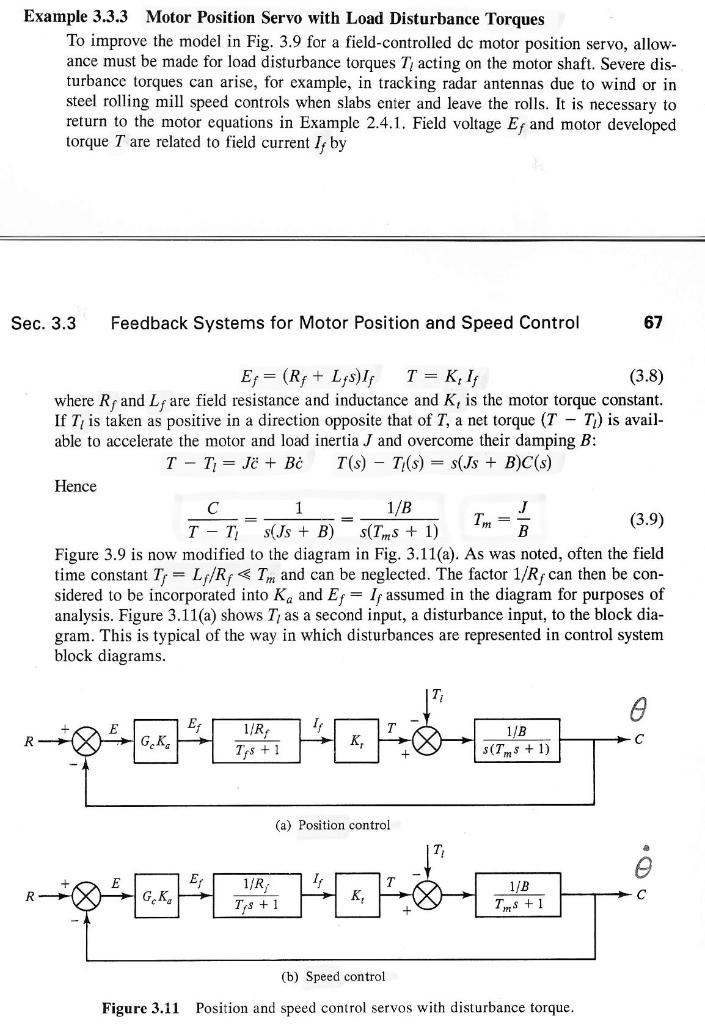Solved Example 3.3.3 Motor Position Servo with Load | Chegg.com