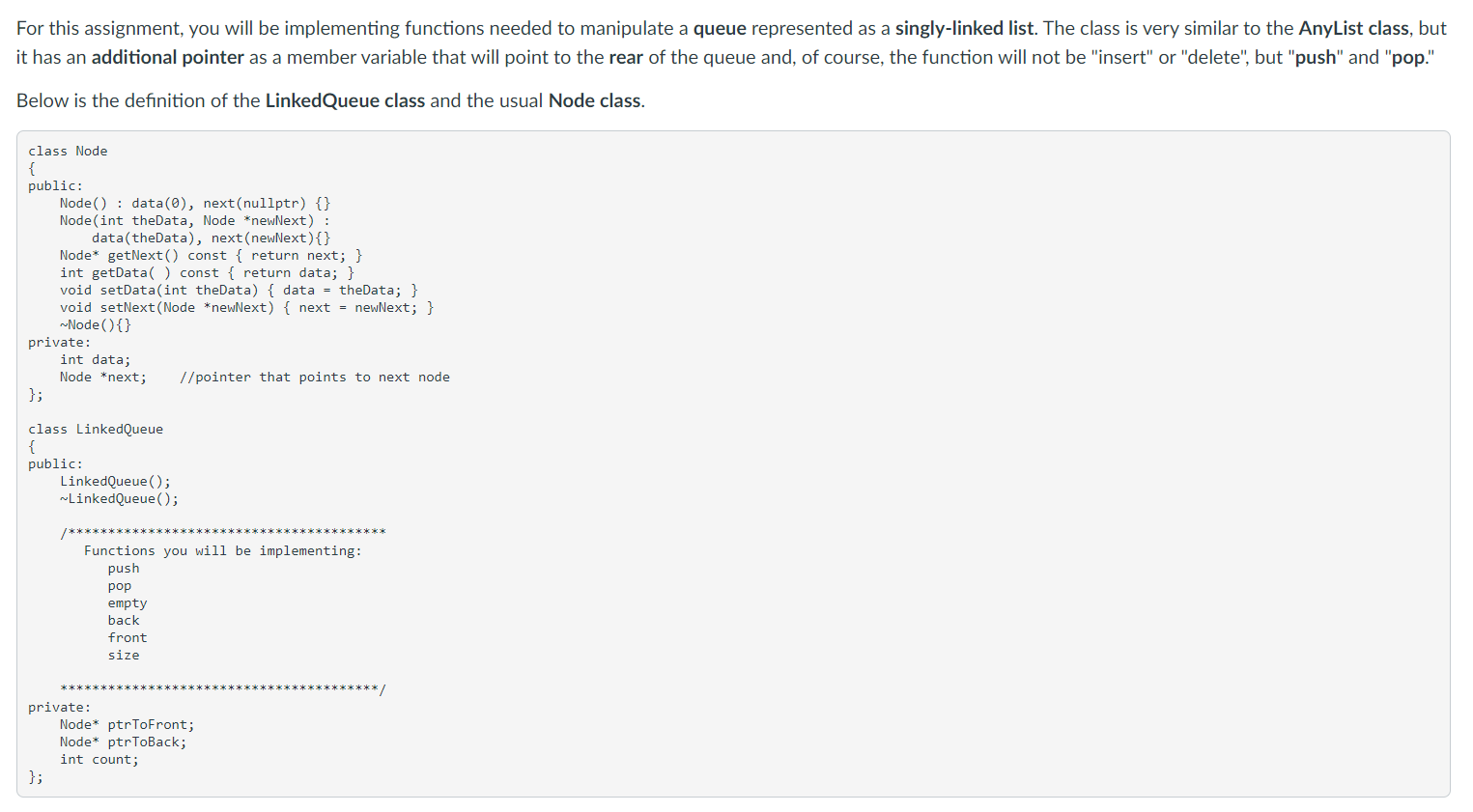 Solved For this assignment, you will be implementing | Chegg.com