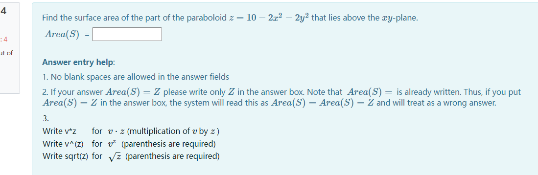 Solved Find The Surface Area Of The Part Of The Paraboloid