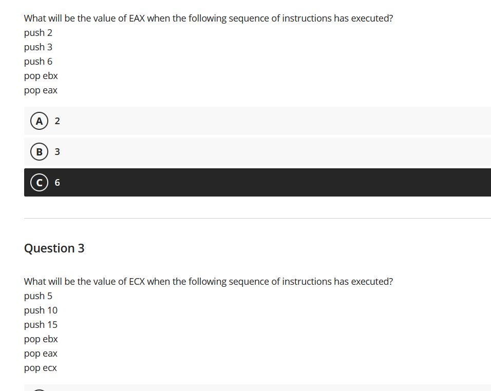 What will be the value of EAX when the following | Chegg.com