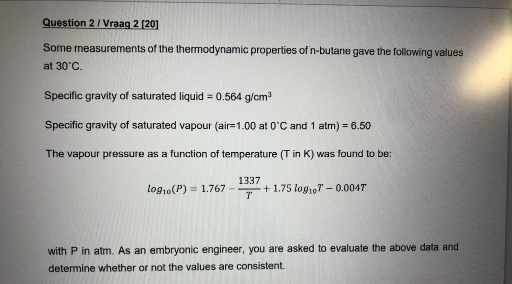 Solved Some measurements of the thermodynamic properties of | Chegg.com