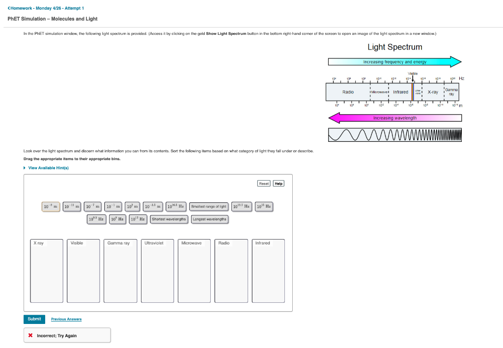 Solved Homework - Monday 4/26 - Attempt 1 PhET Simulation - | Chegg.com