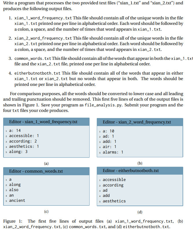 Solved Write a program that processes the two provided text | Chegg.com