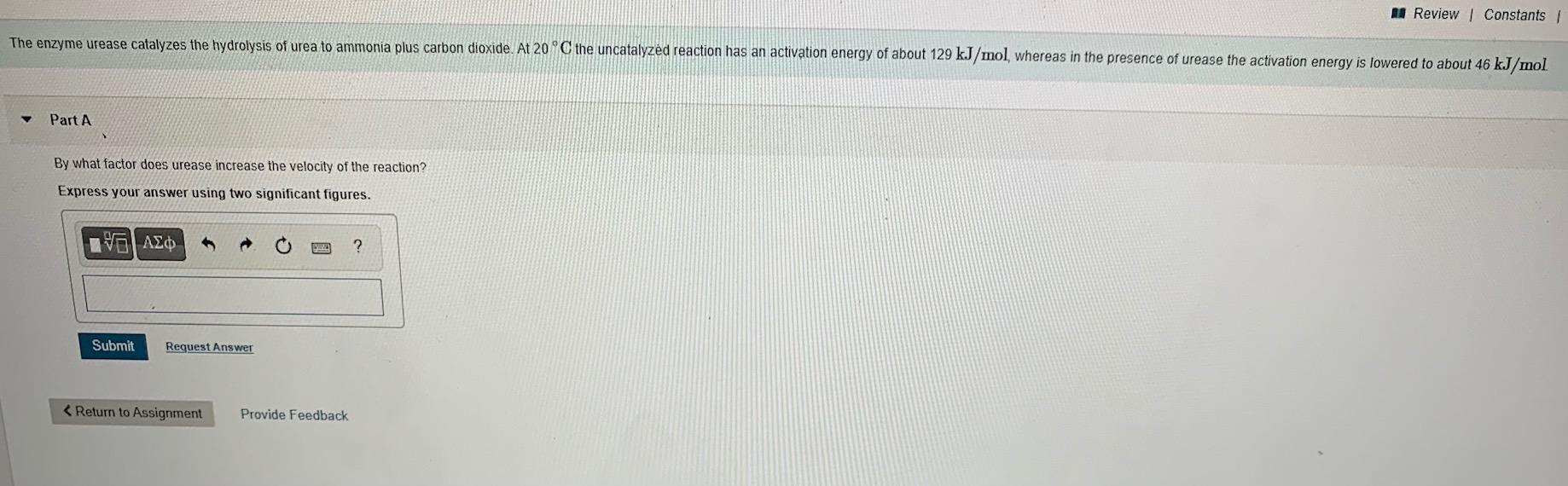 Solved A Review / Constants / The enzyme urease catalyzes | Chegg.com